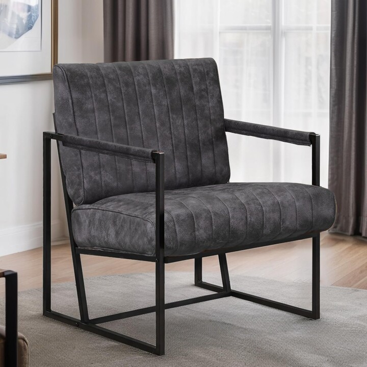 Wonder Comfort Upholstered Accent Reading Chair，Metal Armchair Single ...