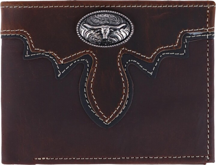 CTM Men's Leather Longhorn Concho Bifold Wallet - ShopStyle