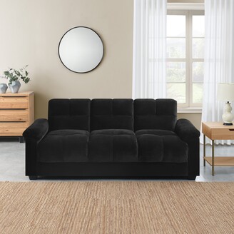 Dunelm Margo Velvet Sofa Bed With Storage Black - ShopStyle