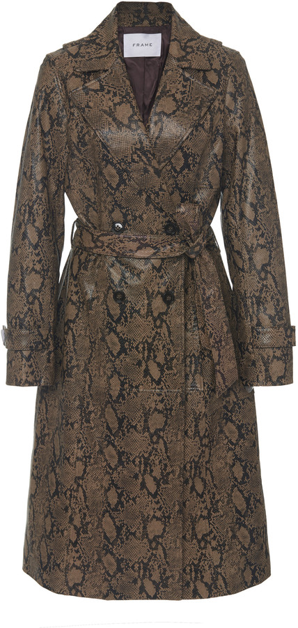 Frame Embossed Python Trench Coat - ShopStyle Clothes and Shoes