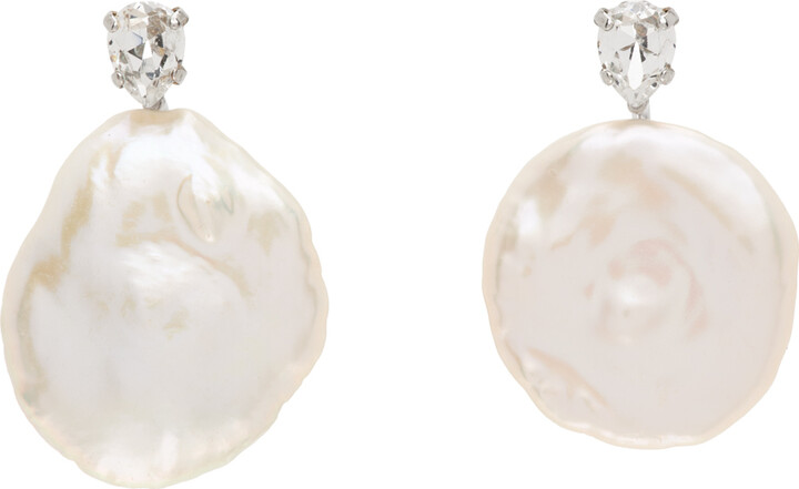 Simone Rocha Silver Pearl Earrings - ShopStyle