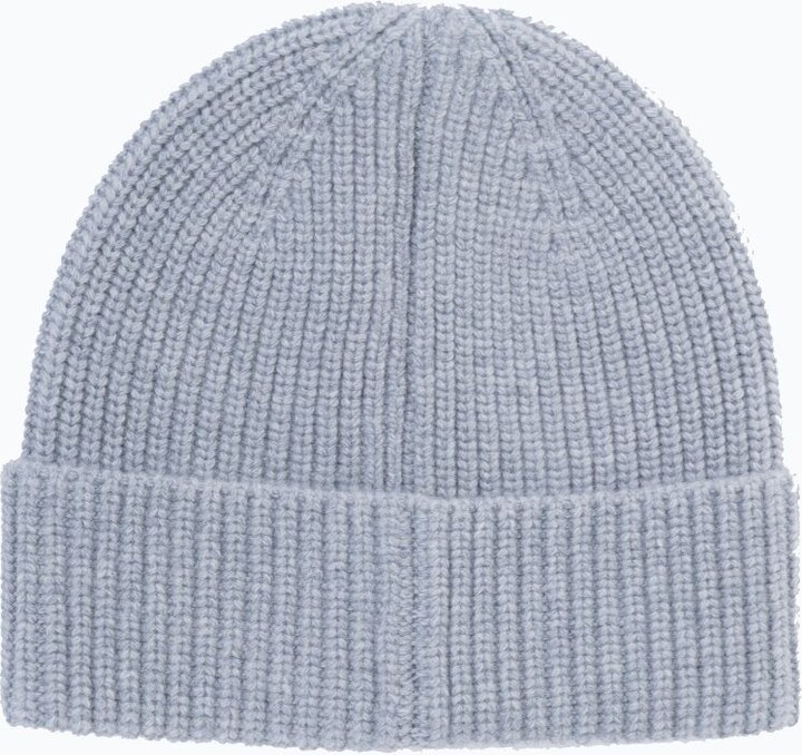 Altramoda Women's Basic Striped Beanie With Cuff In Responsible Wool And Cashmere Grey ...