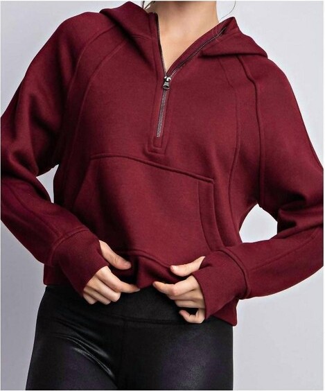 Women's Quarter Zip Cropped Hoodie - RAE MODE 2X - ShopStyle
