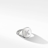 David Yurman DY K Initial Pinky Ring in Sterling Silver with Pav ...