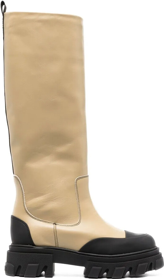 Ganni Cleated Tubular Knee Boots - ShopStyle