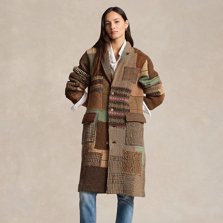 Ralph Lauren Patchwork Wool-Blend Coat - ShopStyle