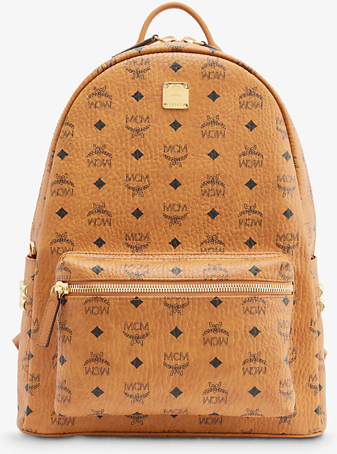 MCM Mens Cognac Stark Logo-print Faux-leather Backpack - ShopStyle
