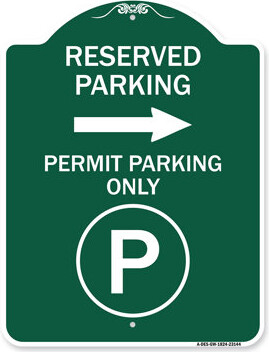 Signmission Designer Series Sign - Reserved Parking - Permit Parking ...