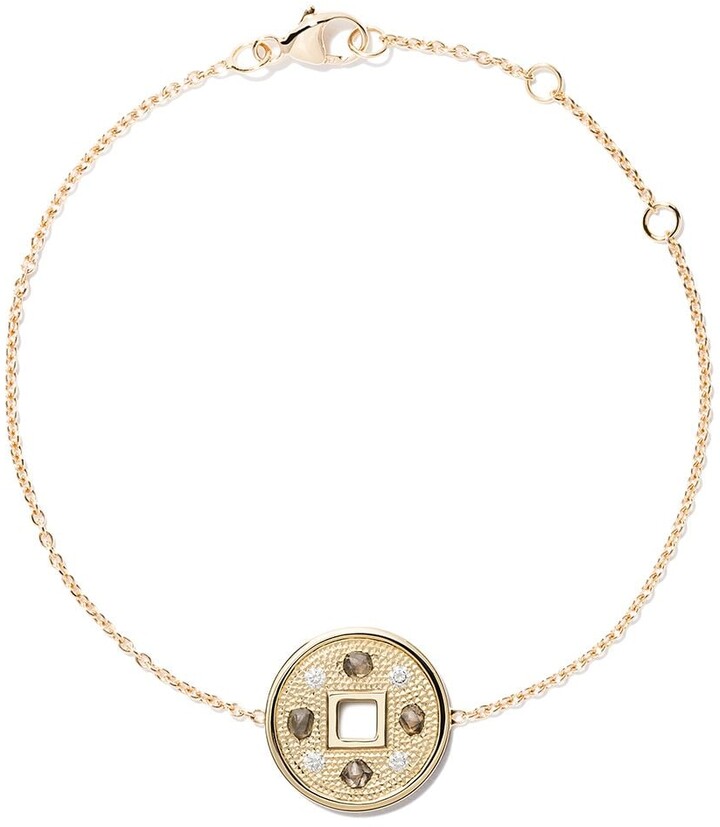 De Beers Jewellers 18kt yellow gold Talisman Lucky Coin diamond ...