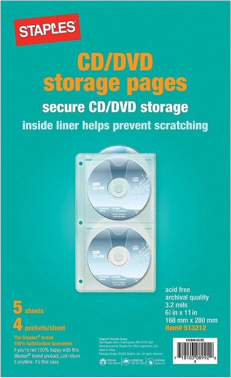 MyOfficeInnovations Media Storage Pages 5/Pack (15940) 513212 ...