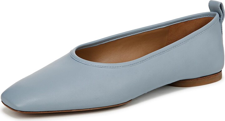 Vince Women's Vivian Classic Ballet Flat Glacial Blue Leather 7.5 M ...