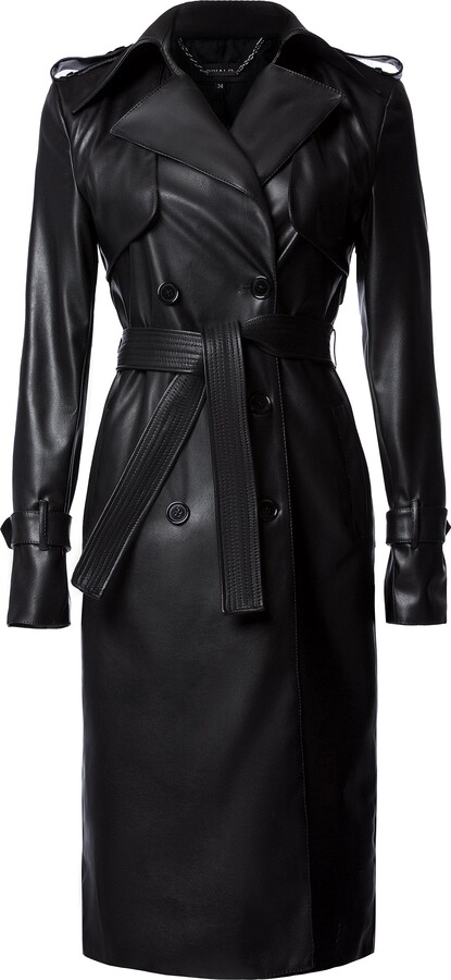 DIVALO Transylvania - Manila Black Vegan Leather Trench Coat - ShopStyle