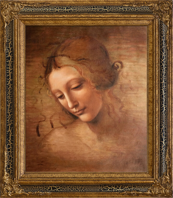 Museum Masters Female Head (La Scapigliata) Framed Oil Reproduction By Leonardo Da Vinci ...