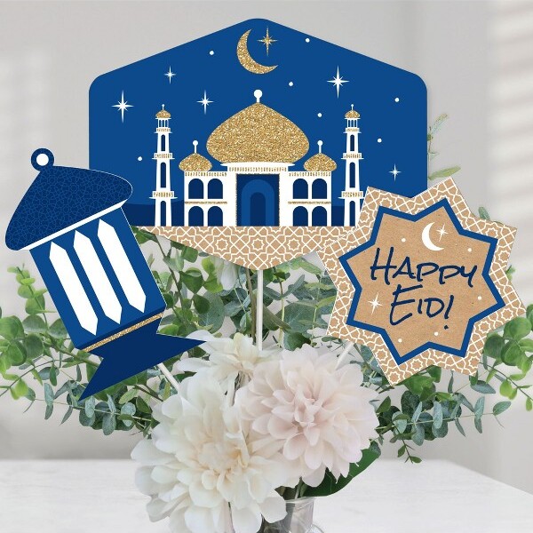 Big Dot of Happiness Eid Mubarak Centerpiece Sticks - Happy Eid Ramadan ...