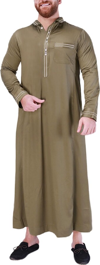 MODSGUE Arabic Clothing Men's Ethnic Robes Saudi Arabic Kaftan Muslim ...