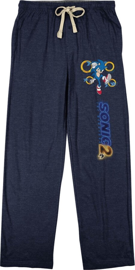 Sonic the Hedgehog Sonic 2 Men’s Navy Blue Graphic Pajama Pants-Small ...