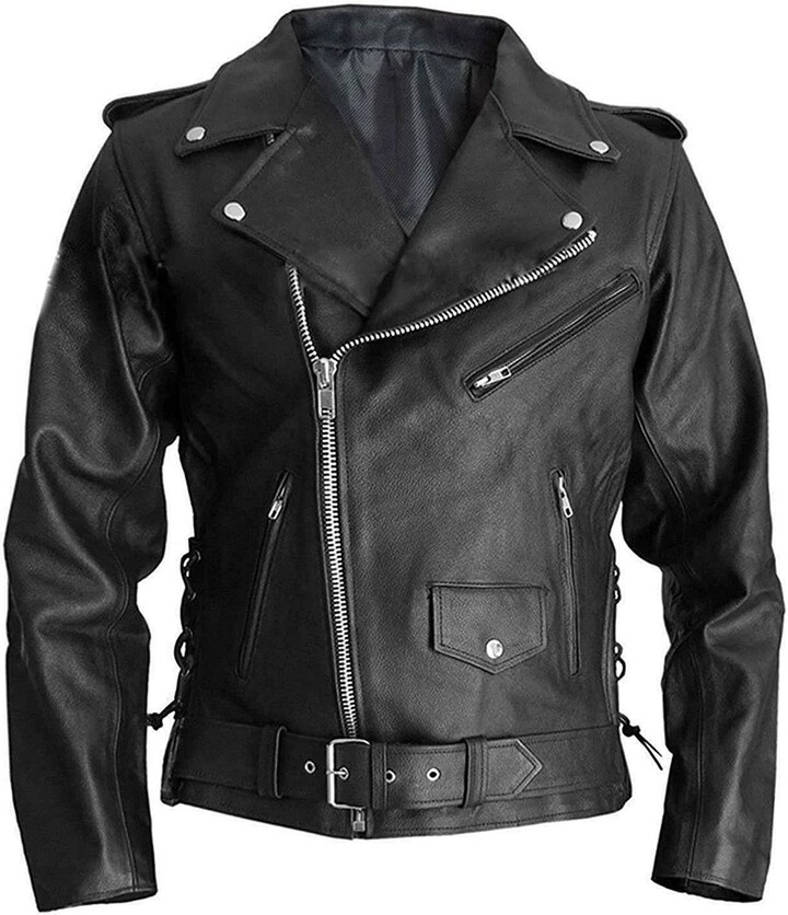 Ultimate Leather Marlon Brando Terminator Arnold Schwarzenegger Black ...