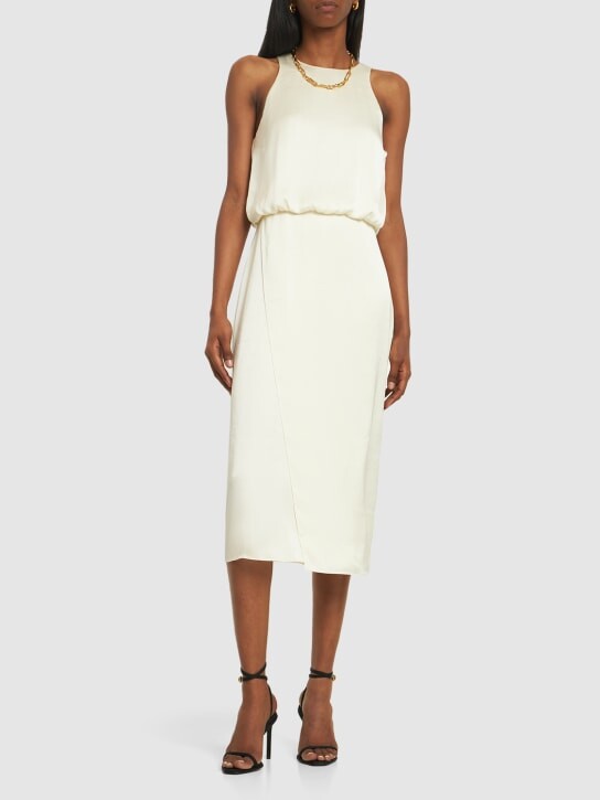 Theory Tech satin midi tank dress - ShopStyle