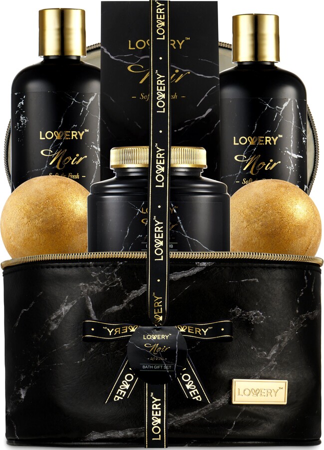 Lovery Deluxe Noir Bath and Body Kit with 24 Karate Gold Bath Bombs ...