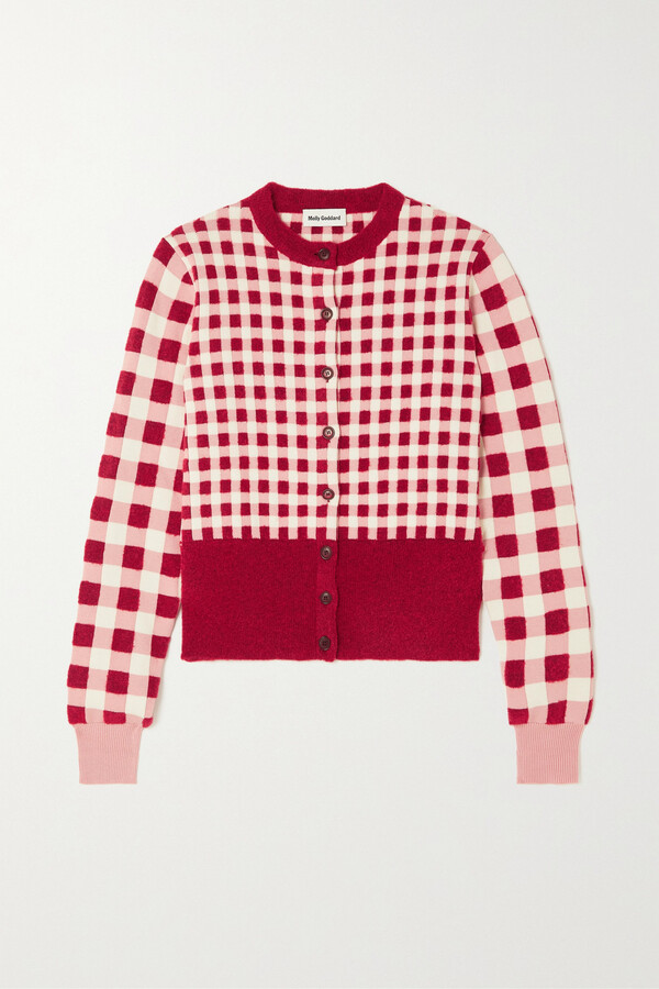 Molly Goddard Toni Gingham Wool-blend Cardigan - Multi - ShopStyle