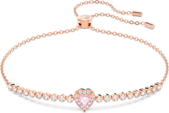 Swarovski One bracelet, Heart, Pink, Rose gold-tone plated - ShopStyle