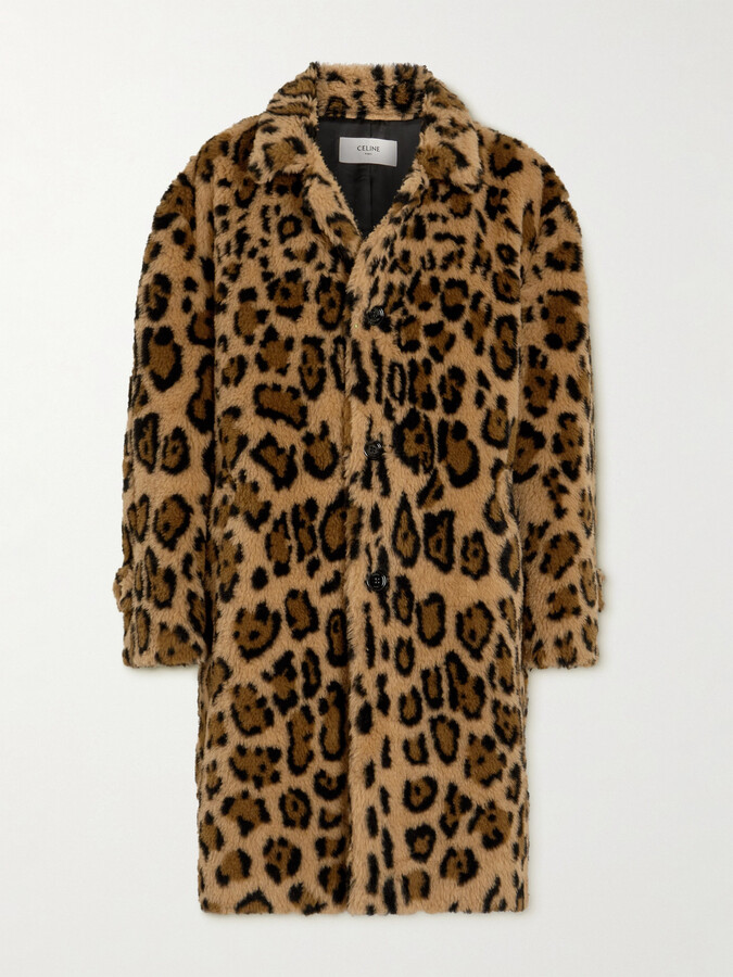 Celine Homme Oversized Leopard-Print Alpaca, Wool and Silk-Blend Faux ...