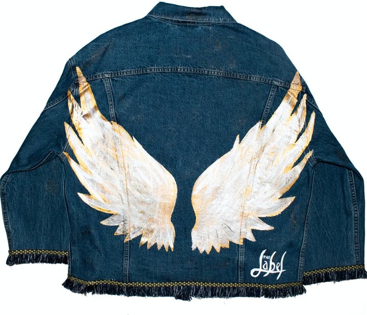 The Label Official Angel Wings - Hand-Painted Oversized Denim Jacket ...