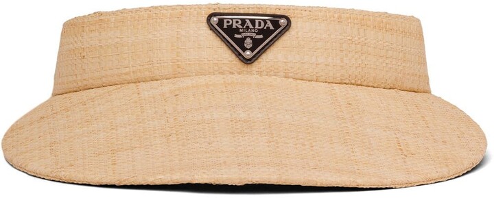 Prada Logo-Plaque Visor Hat - ShopStyle