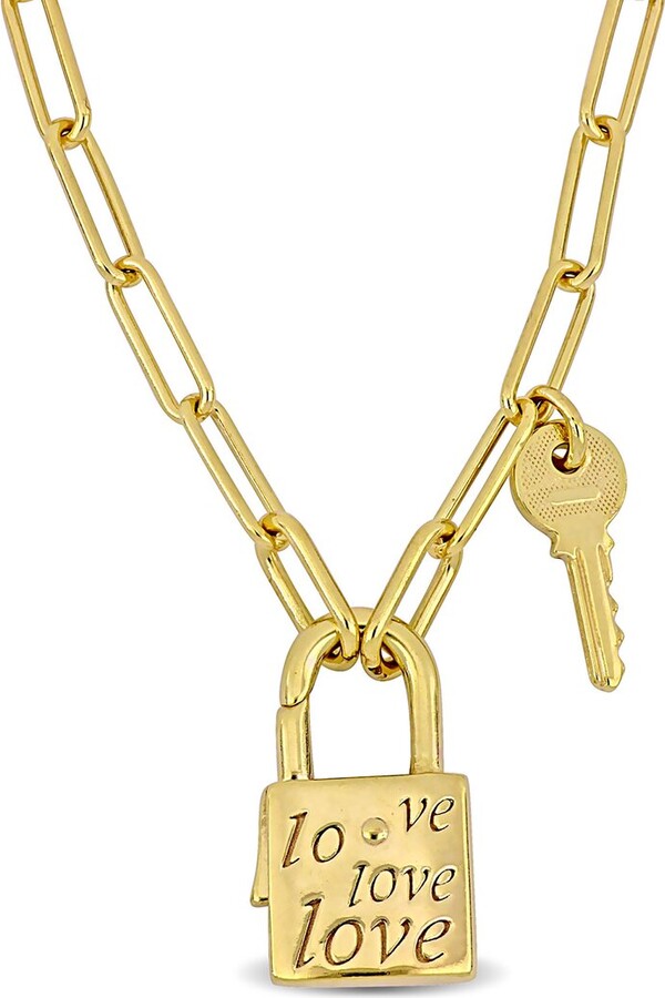 Italian Silver Lock & Key Necklace - ShopStyle