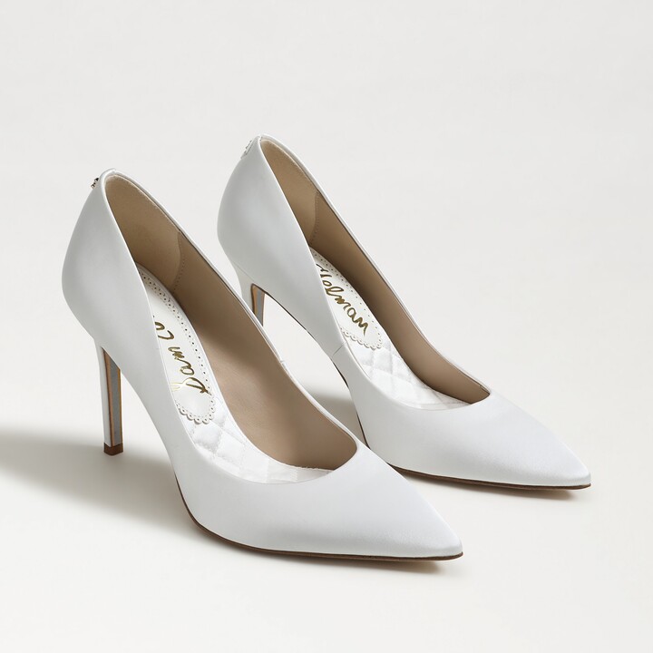 Sam Edelman Hazel Amour Pointed Toe Pump Bright White Fabric - ShopStyle