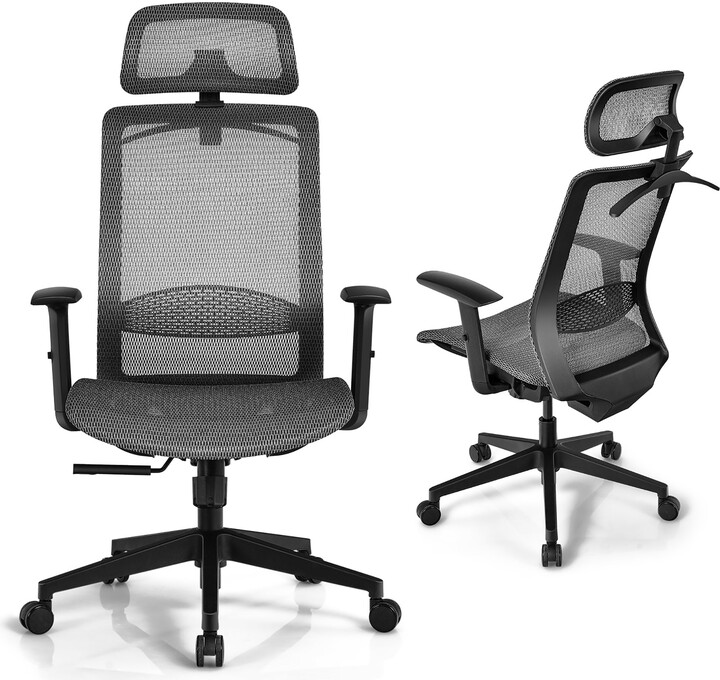 Mesh Office Computer Chair High Back Swivel Chair with Clothing Hanger ...