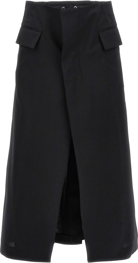 Sacai Pleated Wrap Skort - ShopStyle Shorts
