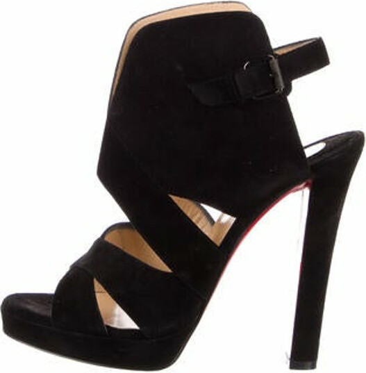 Christian Louboutin Apron Lili 120 Suede Slingback Sandals - ShopStyle