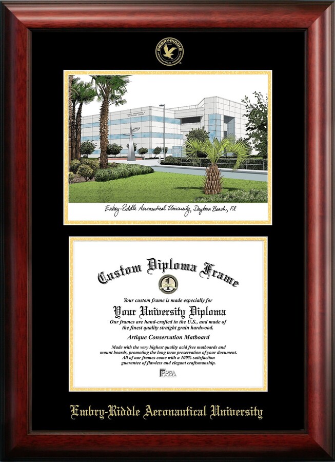 Campus Images Embry-Riddle University 11w x 8.5h Gold Embossed Diploma ...