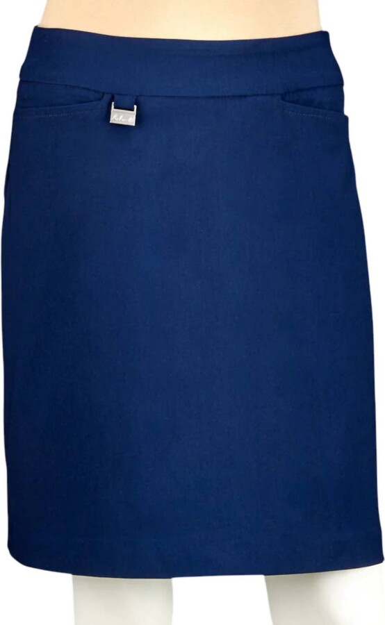 Lulu-B Solid Pull On Skort In Solid Navy - ShopStyle