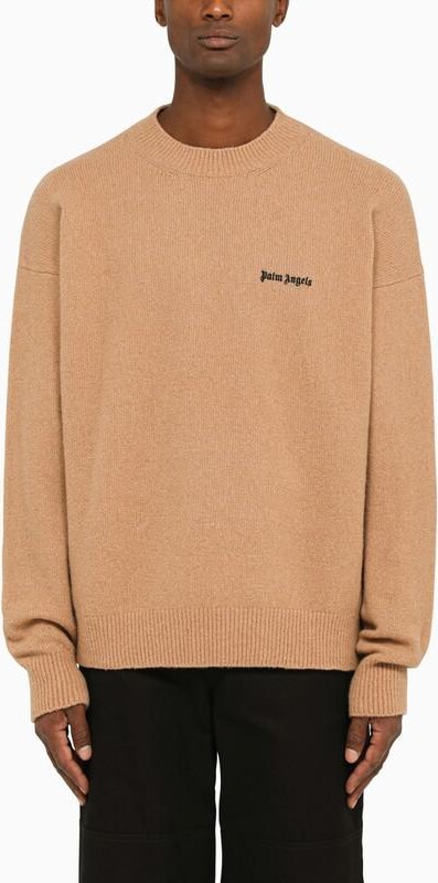 Palm Angels Camel crew-neck jumper - ShopStyle