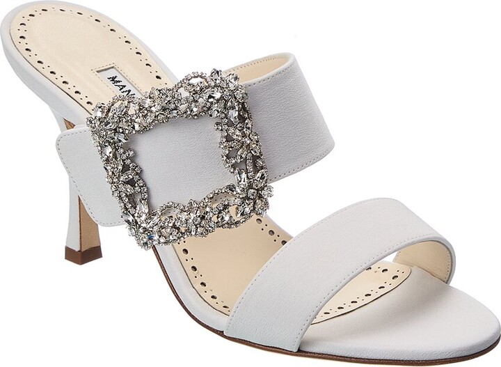 Manolo Blahnik Gable Jewel 90 Silk Sandal - ShopStyle