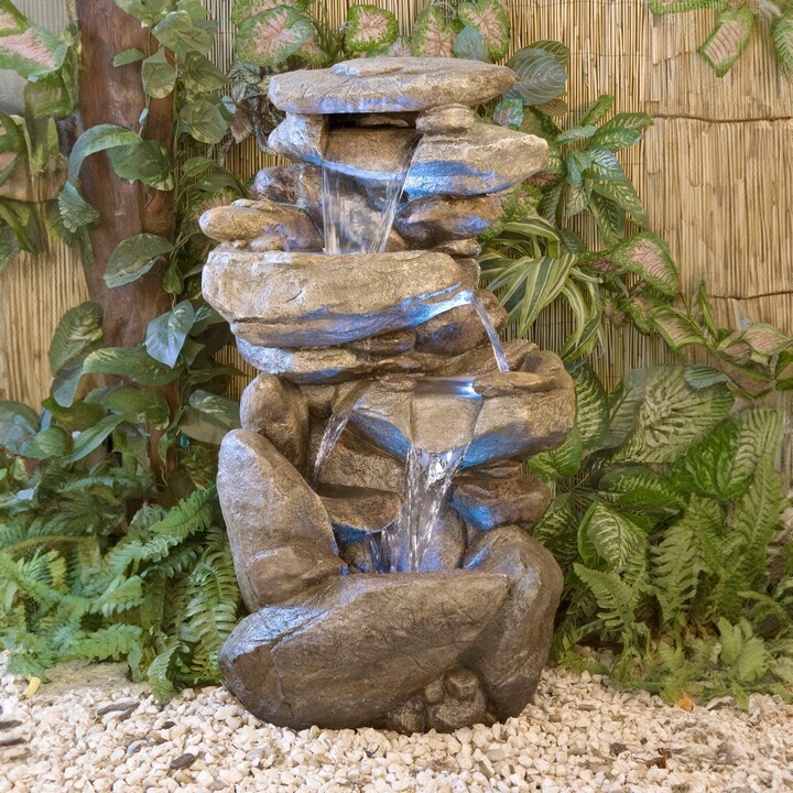 Primrose Rock Cascade Water Feature Fountain 3 Tier Waterfall Natural ...
