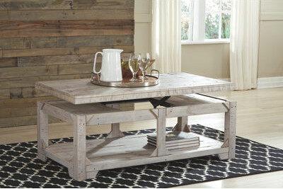 Millwood Pines Seija Solid Wood Lift Top Coffee Table with Storage ...