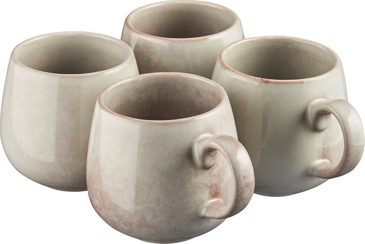 Cooks Professional Nordic Stoneware Mugs 350ml Reactive Glaze Grey Set ...