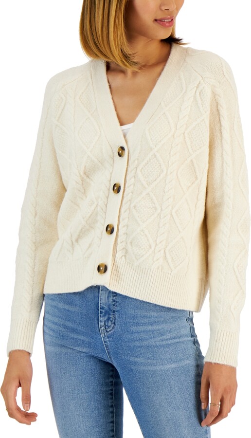 Style&Co. Style & Co Petite Cable-Knit Cardigan, Created for Macy's ...