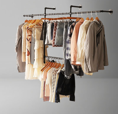Williston Forge Jenett Industrial Clothing Racks Garment Racks Wall ...