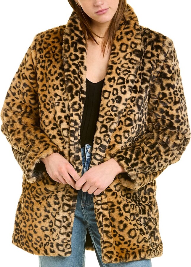 Adrienne Landau Leopard Print Plush Coat - ShopStyle