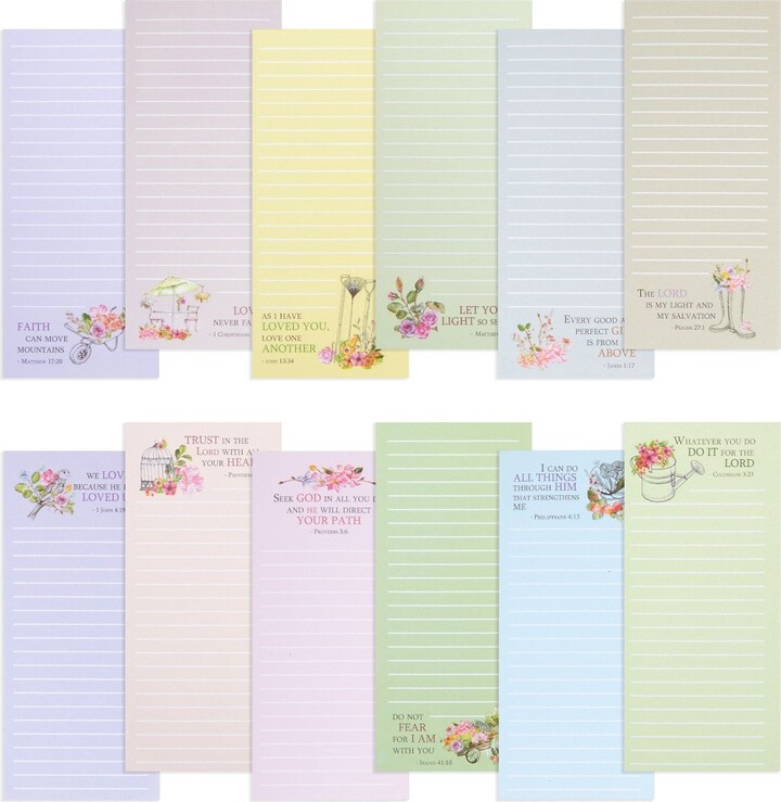 Juvale 12 Pack Magnetic Notepad with Bible Verses, Grocery & Shopping ...