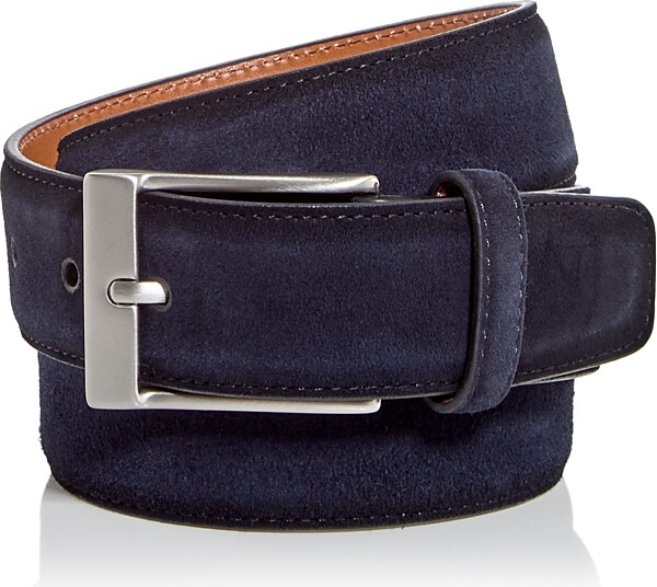 Male Magnanni Telante Suede & Leather Belt - ShopStyle