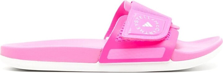 adidas by Stella McCartney Logo-Print Touch-Strap Slides - ShopStyle