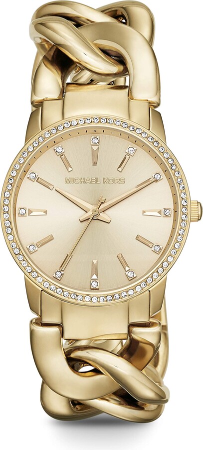 Michael Kors Women's Lady Nini Three-Hand Gold-Tone Stainless Steel ...