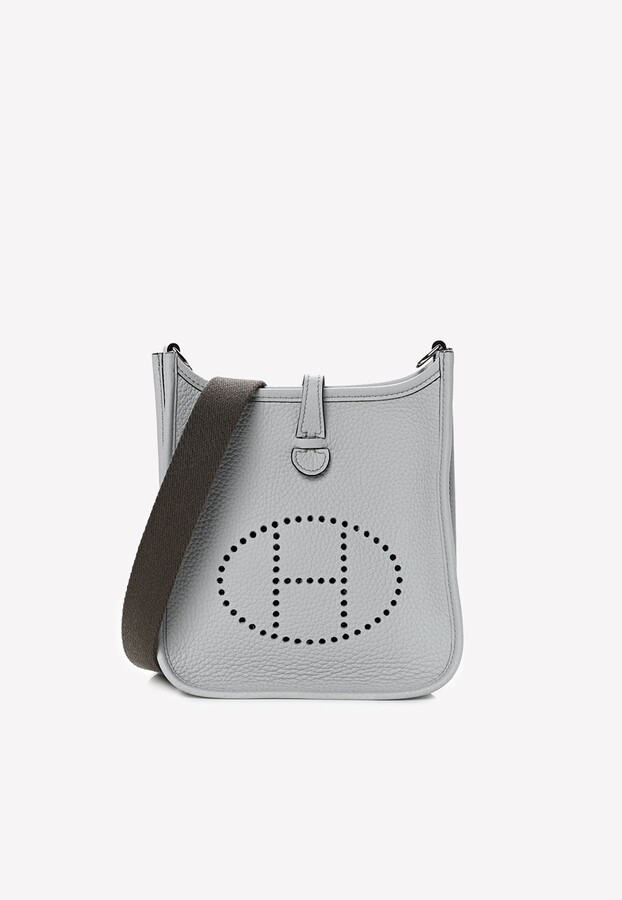 Hermes Mini Evelyn in Gris Perle leather with Etain Strap and Palladium ...