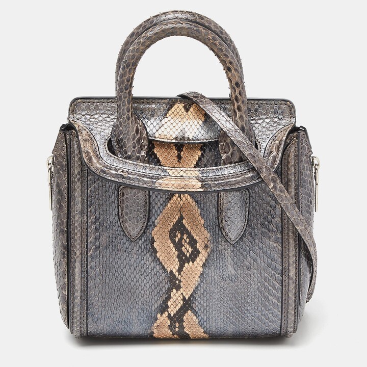 Alexander McQueen Metallic Grey Python Mini Heroine Bag - ShopStyle
