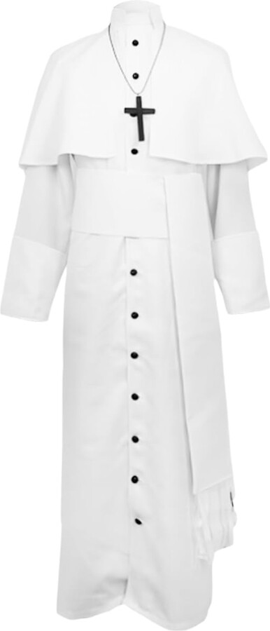 LOVHOT Halloween Priest Costume for Men Vintage Medieval Clergy Pastor ...